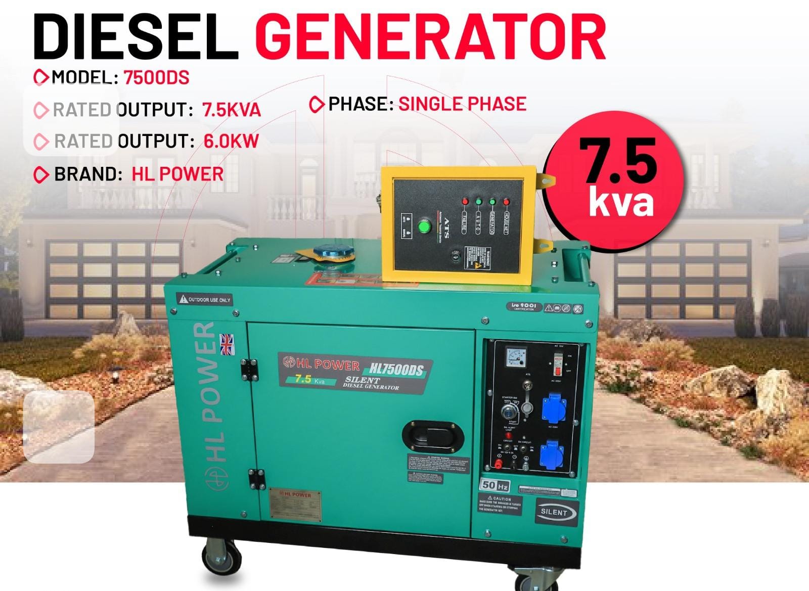 HL POWER 7.5 kVA Generator – BOLD Industrial